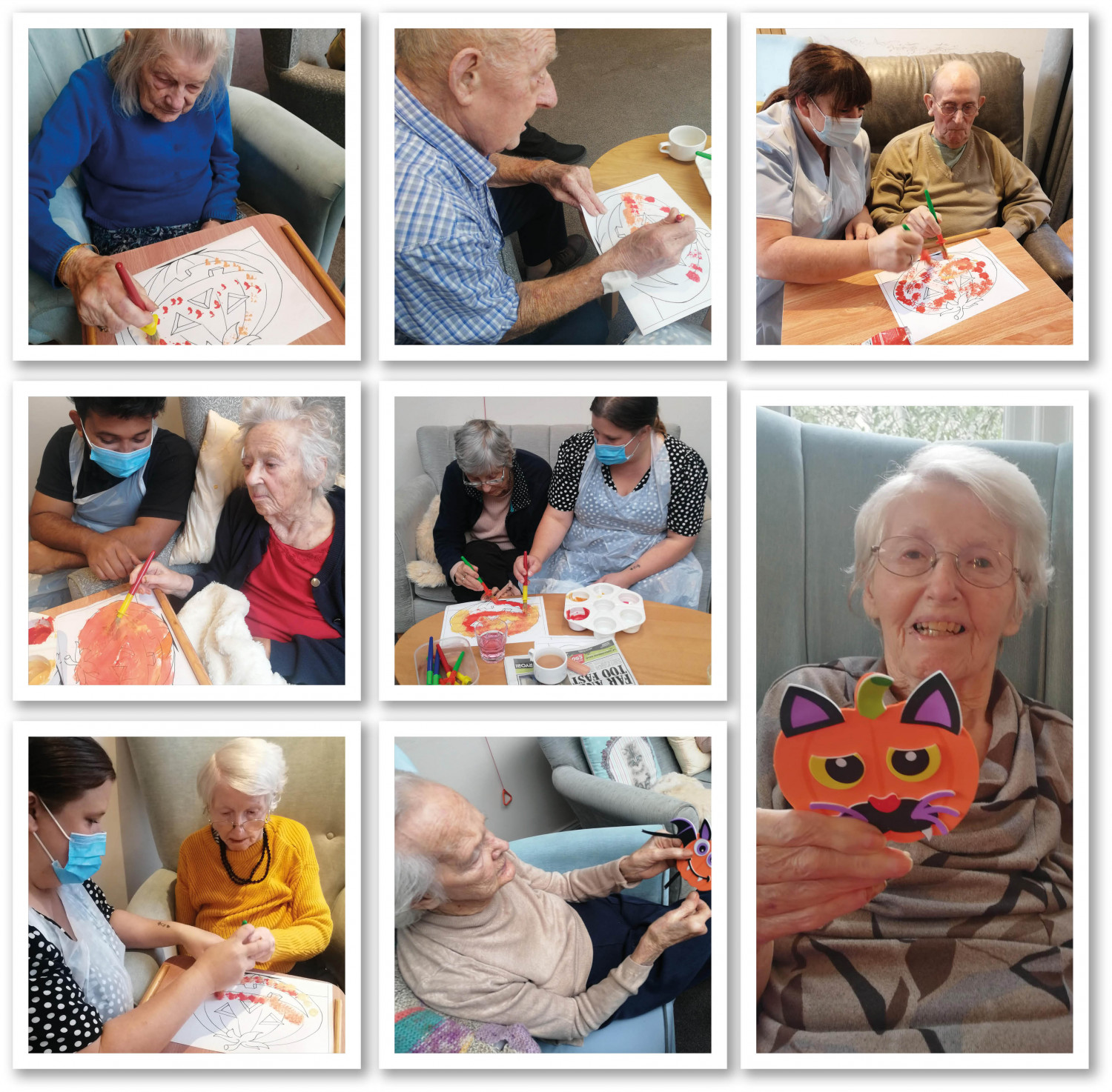 Autumn crafts with residents for Halloween - Carlton Hall